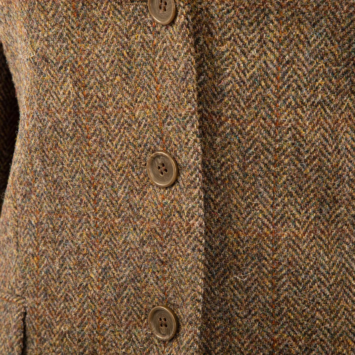 Women's Harris Tweed Rona Jacket Brown Herringbone – Marchbrae
